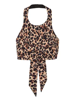 RACIL Nimaya Cropped Leopard-print Top - Animal Print