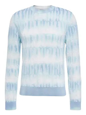 Amiri Logo Cotton And Cashmere-blend Sweater - Blue