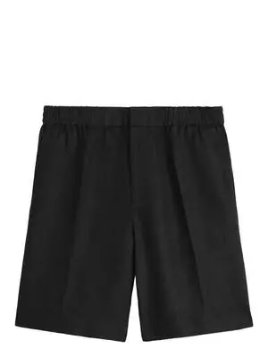 Cos Elasticated Linen Shorts - Black