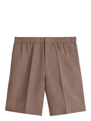 Cos Elasticated Linen Shorts - Brown