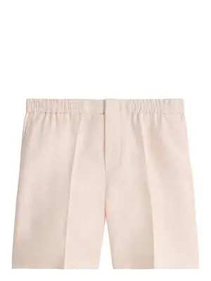 Cos Elasticated Linen Shorts - Orange