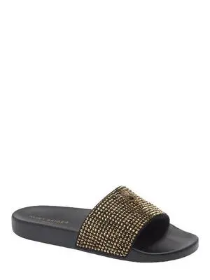 Kurt Geiger Meena Eagle Slide Sandal - Gold/ Black