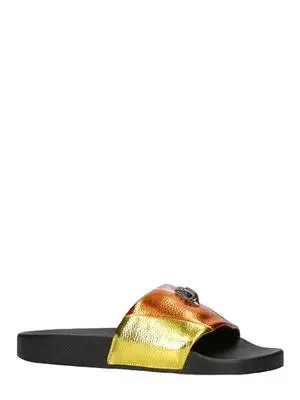Kurt Geiger Meena Eagle Slide Sandal - Gold Multi