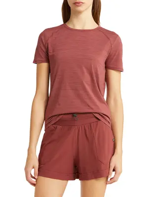 Zella Zella Energy Performance T-Shirt Burgundy Port