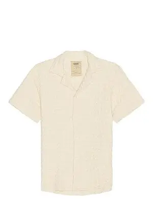 Oas Ecru Cuba Waffle Shirt In Cream - Off White