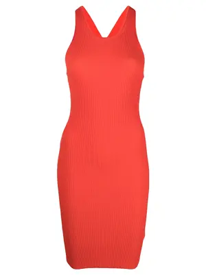 Iceberg Cut-out Ribbed-knit Dress - Red
