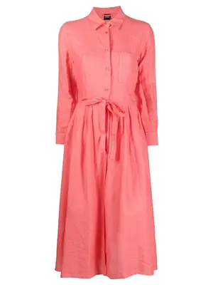 Aspesi Long-sleeve Midi Shirt Dress - Pink