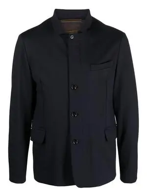 MOORER Camp-Collar Single-Breasted Coat