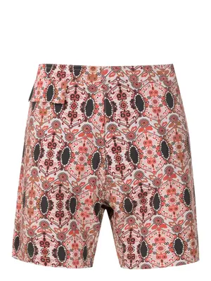 AMIR SLAMA Graphic-print Shorts - Brown