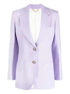 Victoria Beckham Notched-lapels Single-breasted Blazer - Purple