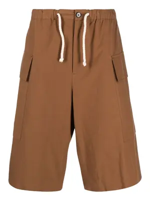 JIL SANDER Cargo Cotton Shorts - Brown