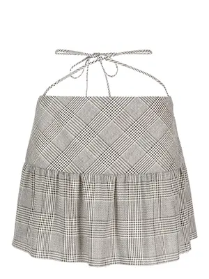 Alessandra Rich Check-pattern Mini Skirt - Black