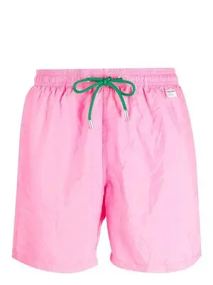 MC2 SAINT BARTH Logo-patch Drawstring Swim Shorts - Pink