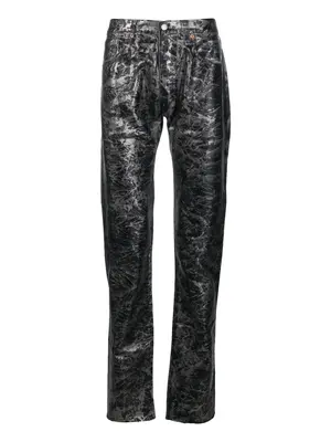 GALLERY DEPT. Abstract-print Metallic Straight-leg Jeans - Black