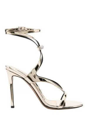 Alexandre Vauthier Smila 110mm Leather Sandals - Gold