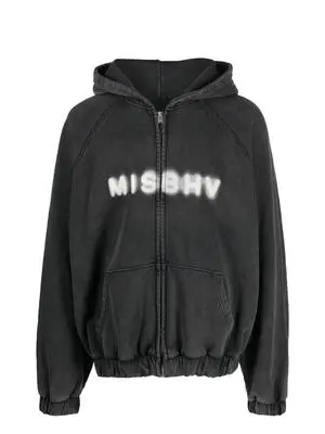 MISBHV Logo-print Zip-up Hoodie - Black