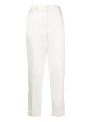 P.a.r.o.s.h Satin Finish Mid-rise Trousers - White
