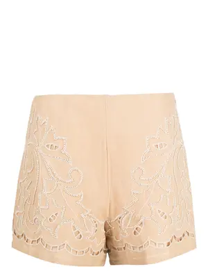 TWINSET Broderie-anglaise Mini Shorts - Neutrals