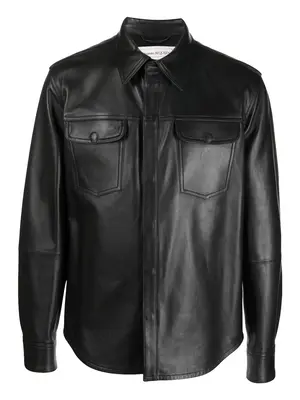 Alexander McQueen Chest-pocket Leather Shirt - Black