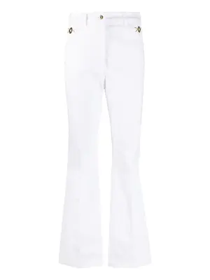 Patou Logo-embroidered Flared Jeans - White