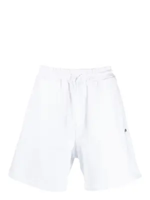MSGM MSGM Logo-Print Cotton Shorts White