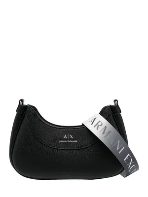 ARMANI EXCHANGE Armani Exchange Debossed-Logo Leather Crossbody Bag