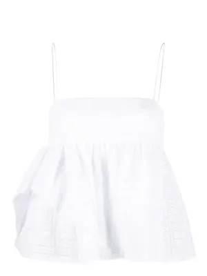 Cecilie Bahnsen Ruffle-detail Top - White