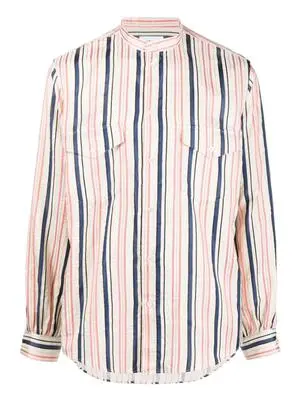 Bally Long-sleeve Striped Silk Shirt - Neutrals