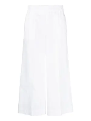 P.a.r.o.s.h Wide-leg Cropped Trousers - White