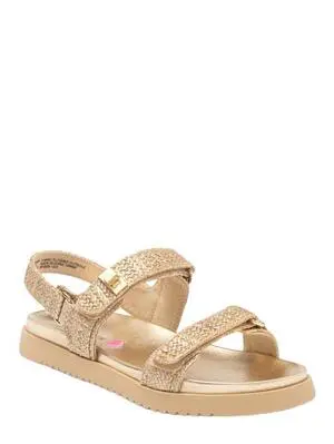 Steve Madden Mona Platform Sandals Gold Raffia