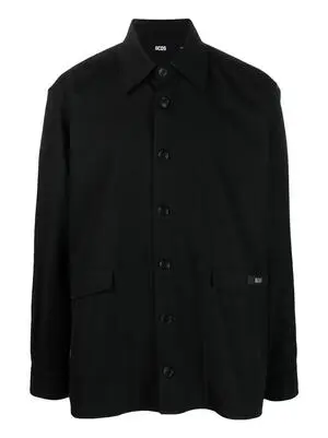 GCDS Logo-patch Cotton Shirt Jacket