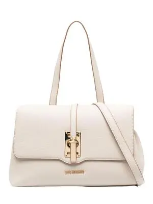 Moschino Heart Lock Shoulder Bag - Neutrals