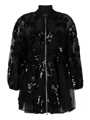 Simone Rocha Sequin-embellished Tulle Coat - Black