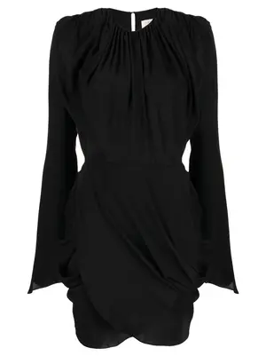 Matériel Wraparound Silk Dress - Black