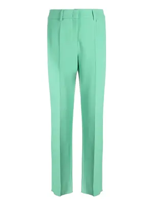 Emporio Armani Straight-leg Crepe Trousers - Green