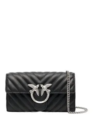 Pinko Love One Quilted Wallet-on-chain - Black