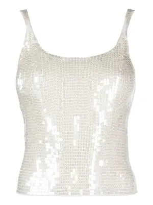 Alexander Wang Sequinned Tank Top - Neutrals