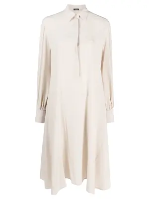 KITON Kiton Draped Silk Shirt Dress