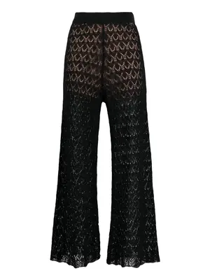 Liu Jo Open-knit Flared Trousers - Black
