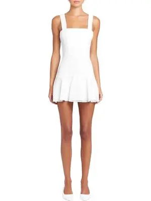 Amanda Uprichard Annalise Gingham Organza Mini Dress - White