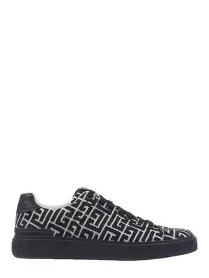 Balmain Balmain B-Court Monogram Low-Top Sneakers Black/ivory
