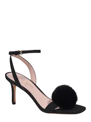Kate Spade New York Amour Pompom Ankle Strap Sandals - Black