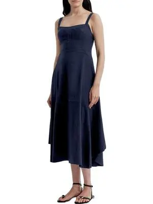 A.L.C. Harlow Linen Blend Dress - Navy