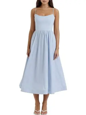 House Of Cb Lolita Corset Fit & Flare Dress - Soft Blue