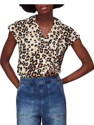 Whistles Whistles Painted Leopard Print Shirt Leopard Print