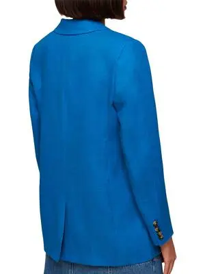 Whistles Lucy Linen Blazer - Blue