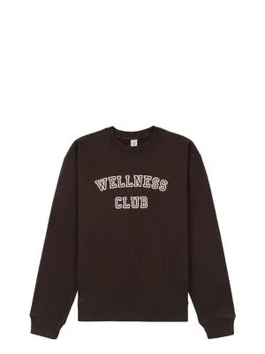 SPORTY & RICH Wellness Club Cotton Sweatshirt - Brown