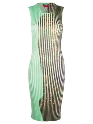 Eckhaus Latta Graphic-print Knit Dress - Green