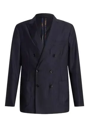 Etro Pinstripe-pattern Double-breasted Blazer - Black