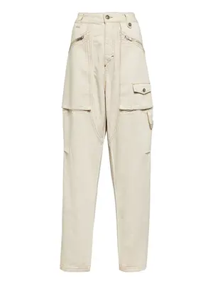 Isabel Marant Paciane Wide-leg Cargo Jeans - Neutrals